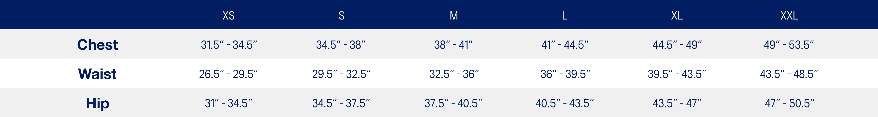 Clothing Size Guide – ASICS HK Customer Center