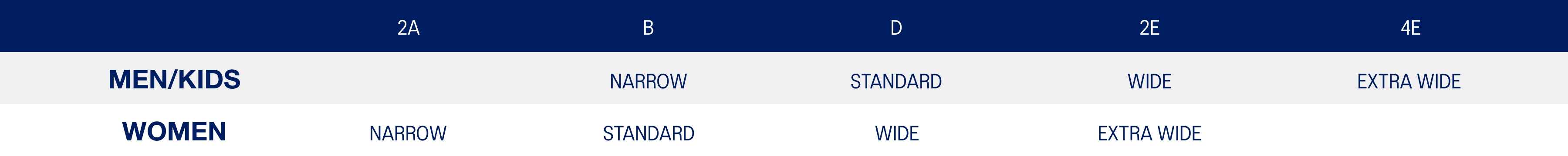 Shoe Width Guide – ASICS HK Customer Center